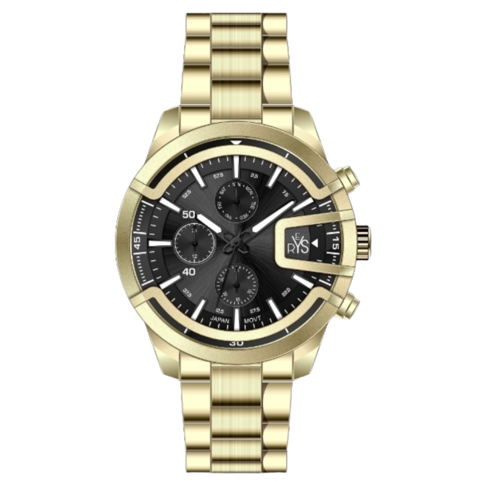 Buy REYS WATCH WATCH-MEN-STAINLESS STEEL-GOLD AND BLACK R2029-GB - Dash