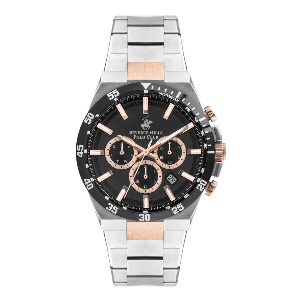 Buy BEVERLY HILLS POLO CLUB Men's Multi Function Black Dial Watch ...