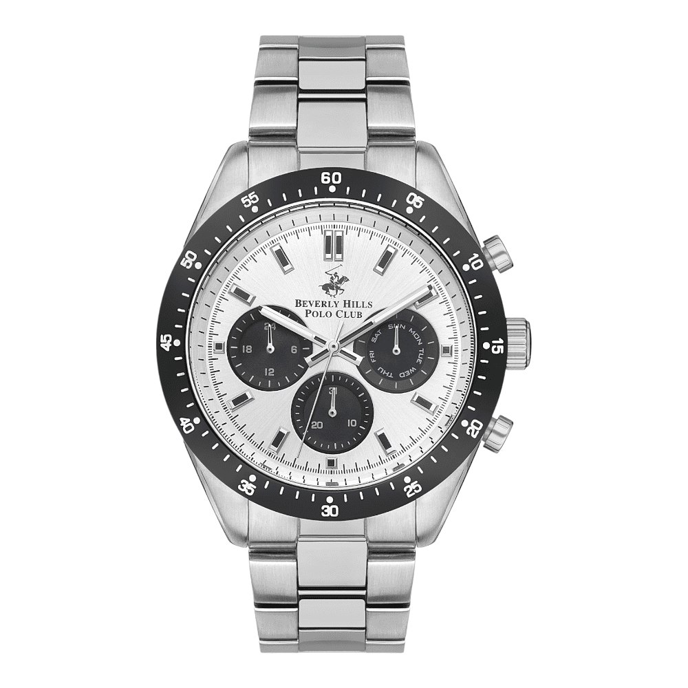 Buy BEVERLY HILLS POLO CLUB Men's Multi Function Silver Dial Watch ...