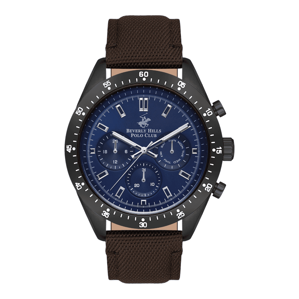 Buy BEVERLY HILLS POLO CLUB Men's Multi Function Dark Blue Dial Watch ...